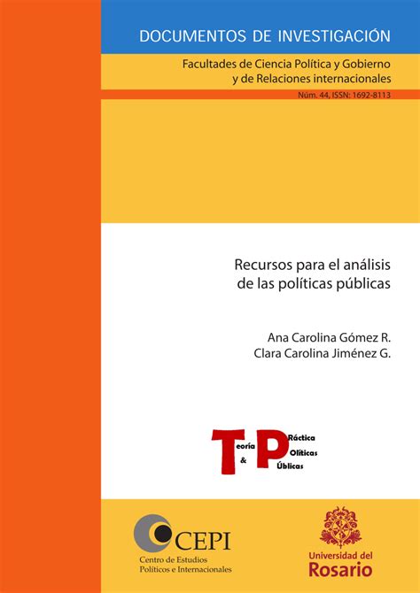 Pdf Recursos Para El Análisis De Las Políticas Públicas Teoría Del