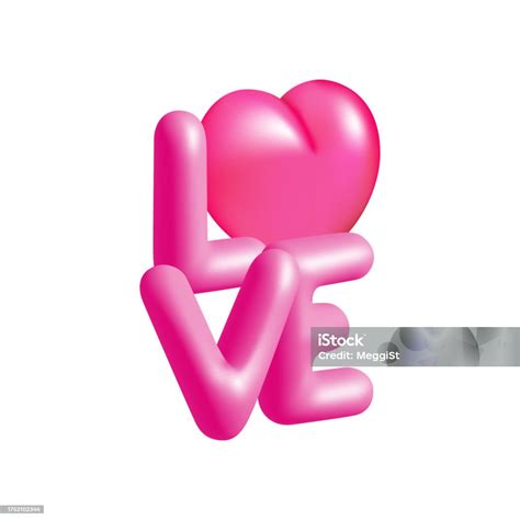 사랑 3d 핑크 텍스트 벡터 일러스트레이션 디자인 문자에 대한 스톡 벡터 아트 및 기타 이미지 문자 사진 효과 세일 Istock