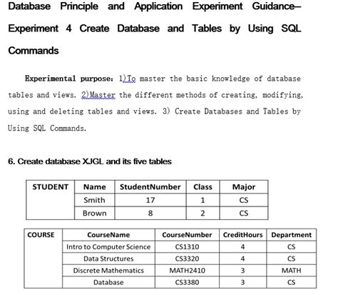 Solved Database Principle And Application Experiment