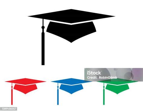 졸업식 모자 아이콘 세트 학사모에 대한 스톡 벡터 아트 및 기타 이미지 학사모 술 장식 술 아이콘 Istock