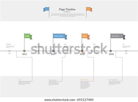 Timeline Infographic Flags Vector Illustration Stock Vector Royalty Free Shutterstock