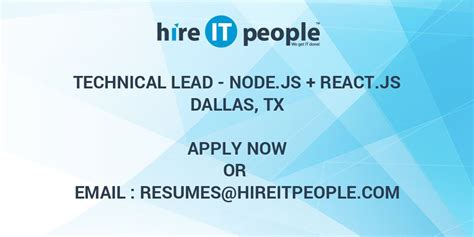 technical lead node js react js hire it people we get it done
