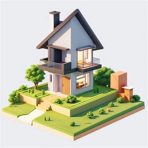 3d Render Of A Minimalist Modern Architecture Villa House Garden Peach