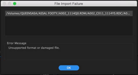 How To Handle An Unsupported Format Or Damaged File In Adobe Premiere