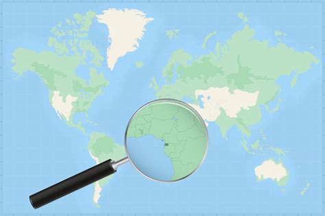 Carte Du Monde Avec Une Loupe Sur Une Carte De La Guinée équatoriale