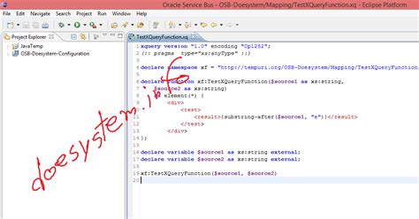 doesystem การใช้ฟังก์ชัน fn substring after ใน xquery function เพื่อ