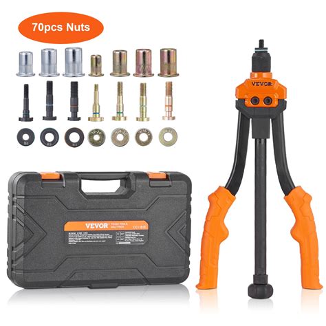 Vevor Rivet Nut Tool 14” Rivnut Tool Kit With 7 Pcs Metric And Sae