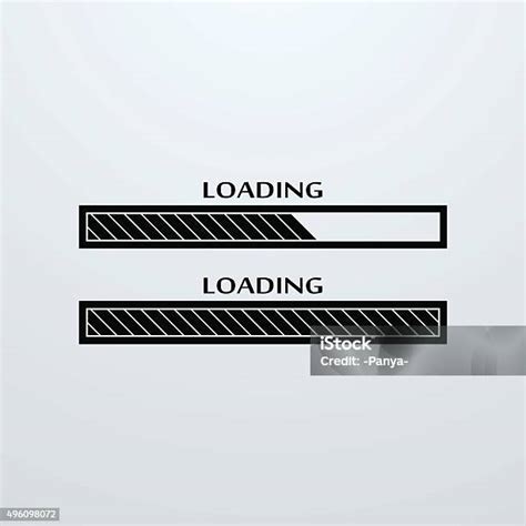 Loading Uploading Downloading Status Bar Icon Stock Illustration