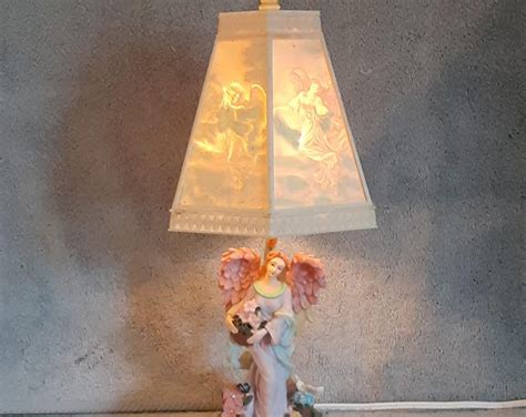 Angel Themed Lamp With Lithopane Shade Accent Lamp Etsy