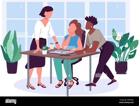 Women Friendship Flat Color Vector Faceless Characters Stock Vector