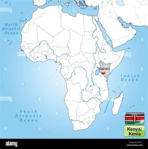 Mapa De Kenia Con Capiteles En Gris Imagen Vector De Stock Alamy