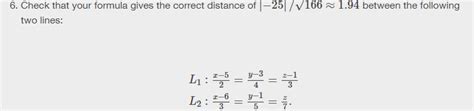 Solved Finding The Distance From A Point To A Line Or From A Chegg