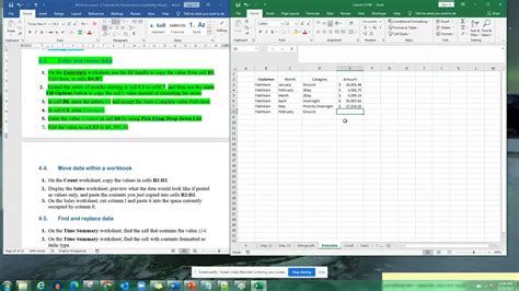 Lesson 2 Excel Home Work Youtube