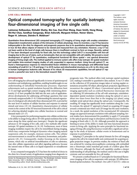 pdf optical computed tomography for spatially isotropic four