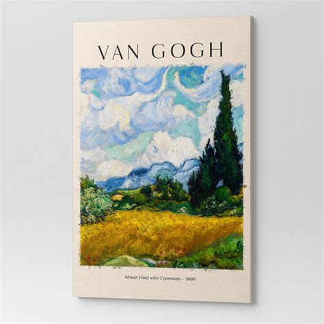Obraz Na Płótnie Vang Gogh Pole Pszenicy Z Cyprysami Rep00015 50X70