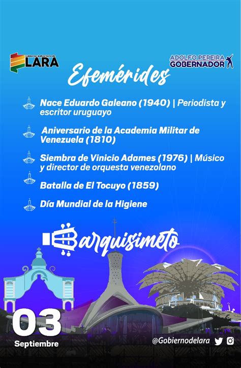 gobiernodelara on Twitter 3Sep Feliz fin de semana Efemérides