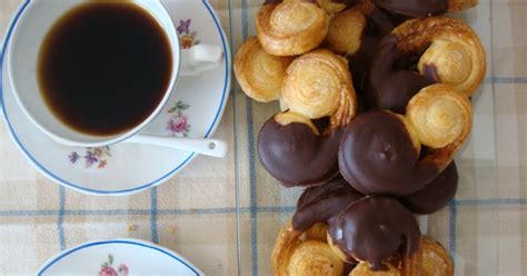 As Minhas Receitas Mini Palmiers Folhados Com Cobertura De Chocolate