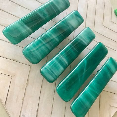 Teal Glass Knobs Etsy