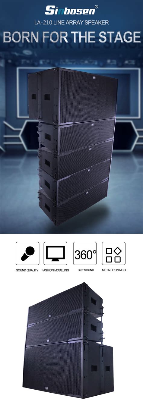 Professional 2 Ways Line Array Sound System La 210 Dual 10 Inch Passive Speaker