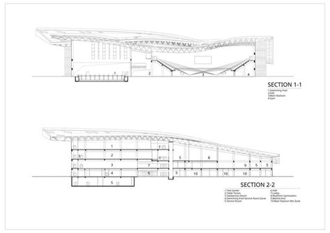 Bit Sports Center Atelier Alter Architects Curved Wall Section