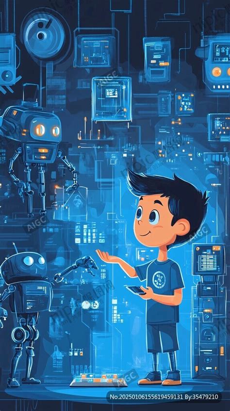Ai创作图科技感卡通人物 科技感卡通形象 人工智能插画 科技原创插画 科技感卡通 科技插画设计 科技男插画 插画与科技 麻省理工学院插画科技