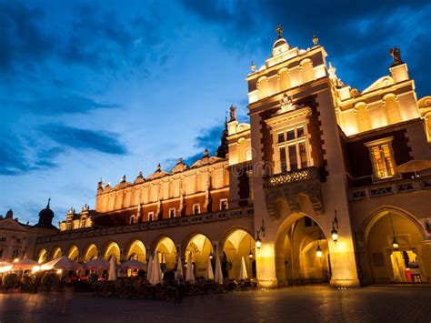 Cloth Hall Or Sukiennice In Krakow By Night Stock Image Image Of