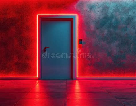 Exit Door In An Empty Room Stock Illustration Illustration Of