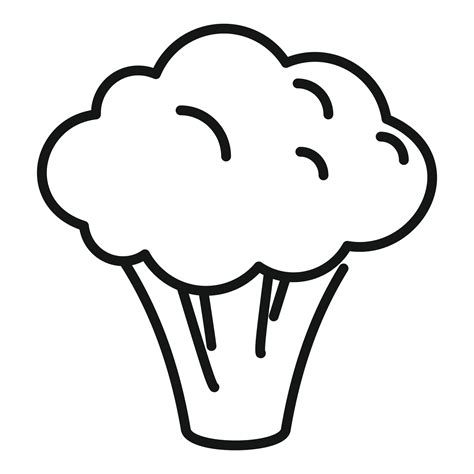 Broccoli Icon Outline Vector Cabbage Food 14863032 Vector Art At Vecteezy