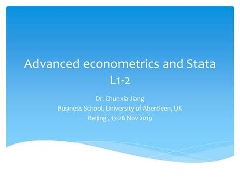Advanced Econometrics L1 2pptx Operating Systems Computer Software And Applications