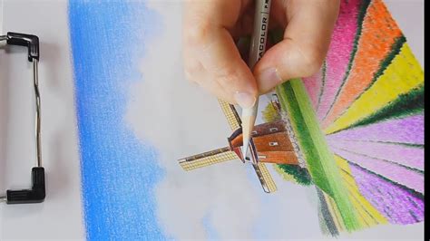 사계절 담은 색연필 풍경화 컬러링북54 페이지풍차와 튤립이 있는 풍경 Youtube