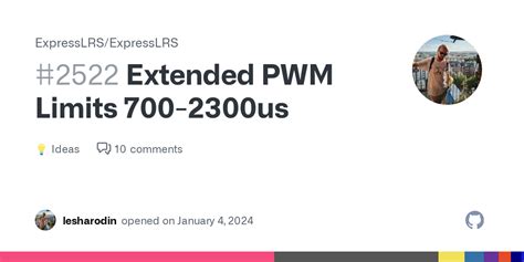 Extended Pwm Limits 700 2300us · Expresslrs Expresslrs · Discussion