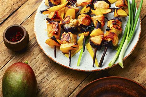 Grillspyd Med Safranmarinert Kylling