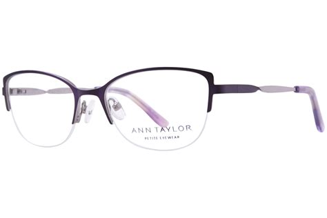 Ann Taylor Atp712 C02 Eyeglasses Womens Plum Semi Rim Oval Shape 49 16