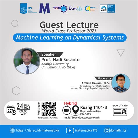 guest lecture machine learning on dynamical systems departemen matematika