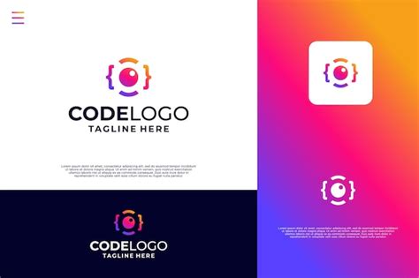 Premium Vector Vision Code Logo Design With Gradient Color