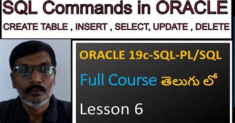 Sql Commands In Oracle Oracle 19c Sql And Plsql Full Course In Telugu