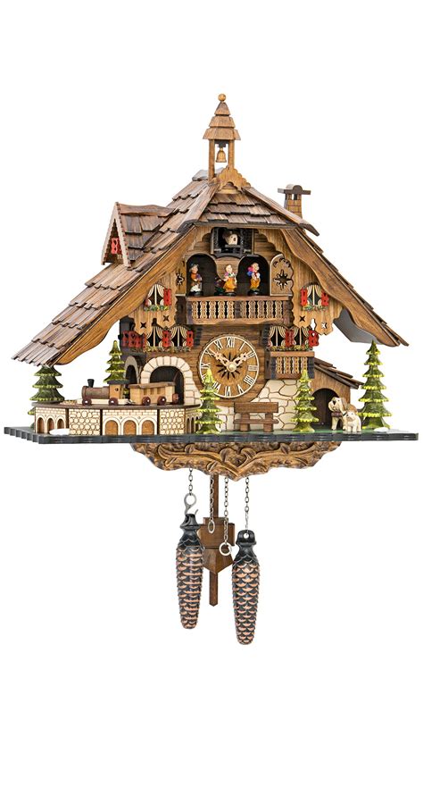 Buy Quartz Cuckoo Clock Black Forest House With Moving Train With