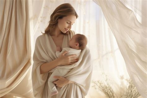 Una madre amorosa cuida a su bebé recién nacido en casa un retrato brillante de una madre feliz