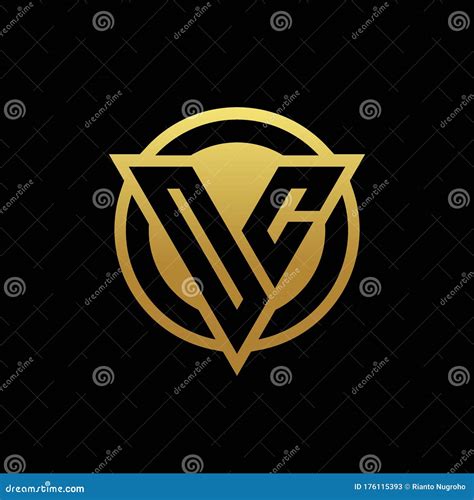 OC Logo Monogram With Triangle Shape And Circle Rounded Isolated On