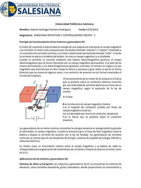 Deber 7 Maquinas Rotativas Y Controladores Descargar Gratis Pdf