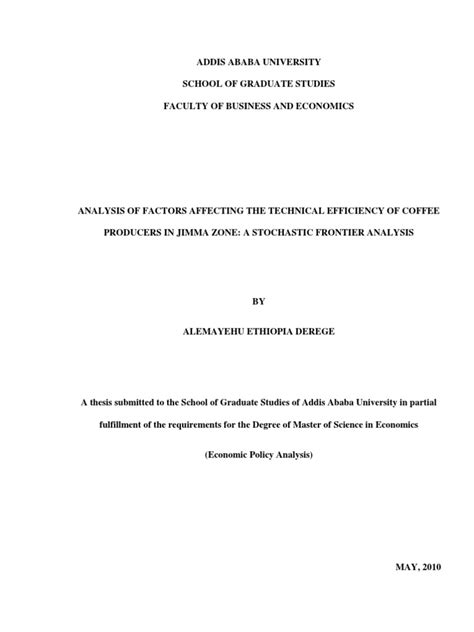 Alemayehu Ethiopia Pdf Ordinary Least Squares Errors And Residuals