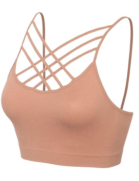 Womens Lightweight Seamless Triple Criss Cross Front Bralette No Pad
