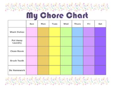 Free Chore Chart Templates