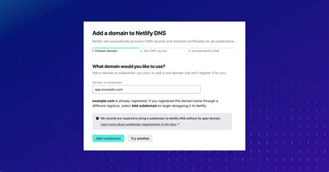 how to bring a subdomain to netlify dns