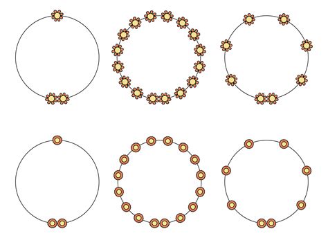Circle Frame Decoration Element With Flowers Clip Art 22313812 Vector Art At Vecteezy
