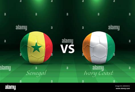 Senegal Vs Ivory Coast Football Scoreboard Broadcast Template For
