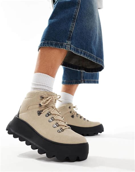 Asos Lace Up Hiking Boots In Blue For Men Lyst