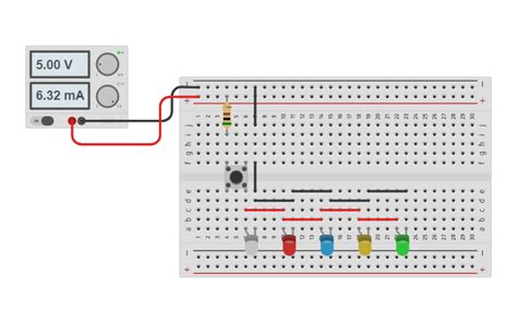 Circuit Design Acionamento De 5 Leds Tinkercad