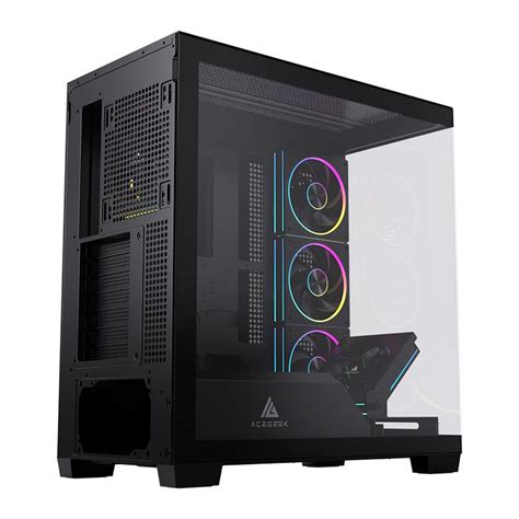 Gabinete Gamer Acegeek Nebula Mid Tower Lateral De Vidro Preto Ag Nebula Bk Pichau