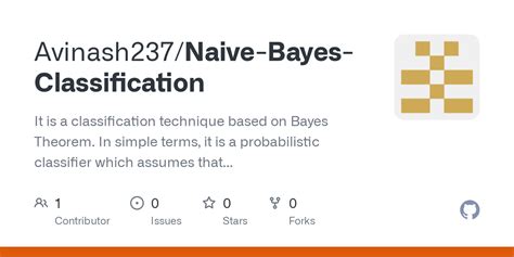 GitHub Avinash Naive Bayes Classification It Is A Classification Technique Based On Bayes